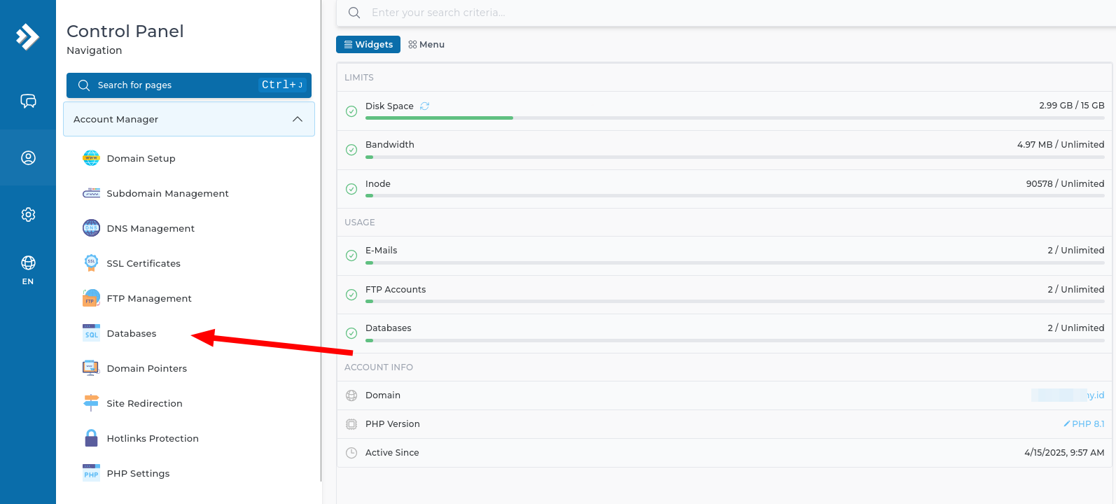 Cara Membuat Database Pada Hosting Panel DirectAdmin - HostData.id